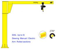 China Rotating Swing Arm Jib Crane Hoisting Equipment Column Fixed Pillar Jib Crane for sale