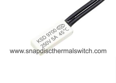 China 250V 5A KSD9700 45 Deg C Bimetal Thermal Protector For Heating Pad for sale