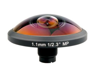 China Panoramic Lens 1.1mm 250 degree F2.4 12M 300lp/mm m12 s mount fisheye lens for 1/2.3″ sensor size for sale