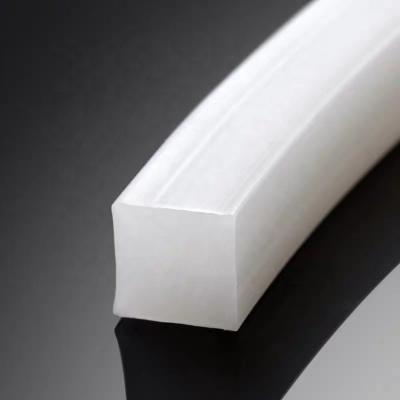 China Silicone Rubber Extruded Seal Profile for Customized Square Shape in White and Black for sale