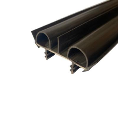 China Seal Your Door Efficiently with Soft and Hard Coextrusion Door Sweep Seal in PVC Brown for sale