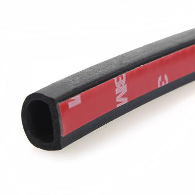 China Trunks Must-Have Closed Cell Sponge D Profile Soundproof Car Door Seal with Adhesive Tape for sale