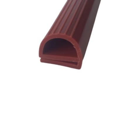 China Transparent Sun Resistant D Shape Flexible Rubber Door Seal Silicone Profile for Oven for sale