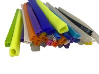 China 65±5/Customizable D Type Silicone Extrusions Flexible Heat Resistant Rubber Seal Strip for sale