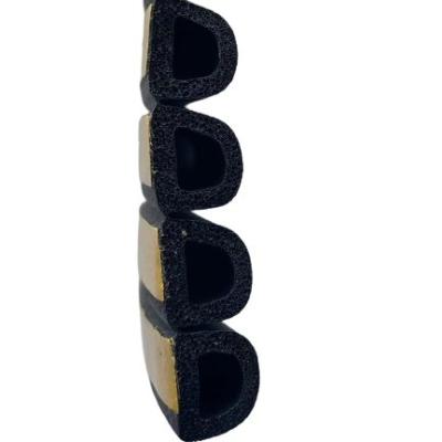 China Extruded EPDM Foam Self-adhesive Rubber Sealing Strip for Door and Window D Type Made for sale