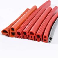 China Red E-Shape Silicone Strip with Excellent Wear Resistance and Waterproofing Properties for sale