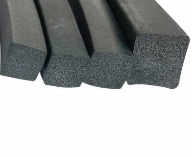 China Extruded Black EPDM Round Foam Sealing Strip for Sponge Rubber Ring Cord Installation for sale