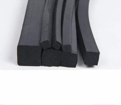 China Temperature Cutting Black Silicone Foam Rectangle Gasket for Rubber Sponge Seal Strip for sale