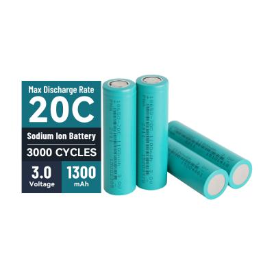 China 20C 1300mAh 3V Sodium Ion Battery 3000 Cycle Life for 48V Solar System for sale