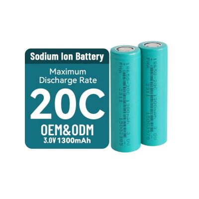 China New Type 20C 18650 Na-Ion Battery 1300mAh 2600mAh High Rate Discharge 3000 Cycles for Car Audio Electric Motorcycle for sale