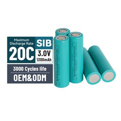China 18650 13000mAh 3.1V Sodium Ion Battery 3000 Cycle Life for Electric Vehicles for sale