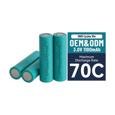 China 18650 Sodium Ion Battery 1100mAh 3V 70C High Rate Cell for Power Tools E Scooters for sale