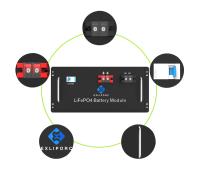 China Exliporc 24V 48V LiFePO4 Solar Battery Pack 100Ah 200Ah 6000 Cycle Life Off-Grid for sale