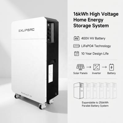 China 16kWh High Voltage LiFePO4 Battery System for Home Solar Energy Storage Expandable to 256kWh for sale