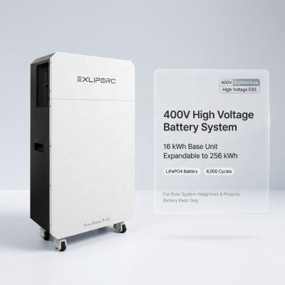 China 400V 16kWh Modular Energy Storage System IP65 Expandable to 128kWh for Residential Solar for sale