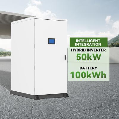 China 100kWh Hybrid Grid Connection Air Cooling LiFePO4 Solar Battery Energy Storage System Cabinet for sale