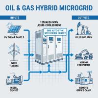 China 125kW 261kWh Liquid Cooling BESS Energy Storage System for Oil & Gas Hybrid Microgrid for sale