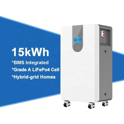 China 51.2V 15kWh 20kWh LiFePO4 Lithium Battery 95% Efficiency 10000 Cycles Solar Backup for sale