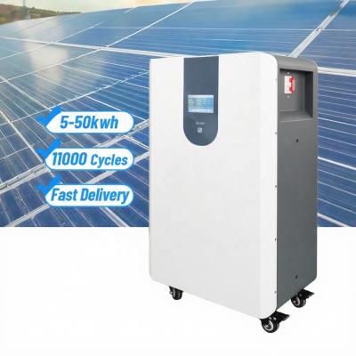 China Industrial Grade 48V 51.2V 300Ah LiFePO4 Lithium Battery Wall Mounted Solar Backup Storage for sale