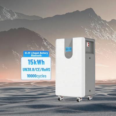 China EXLIPORC 51.2V 15KWh LiFePO4 Battery Powerwall Home Energy Storage System with Hybrid Solar Backup for sale