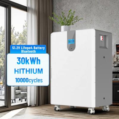 China LiFePO4 Solar Battery 51.2V 30kWh Wall Mount 10000 Cycles Energy Storage for sale