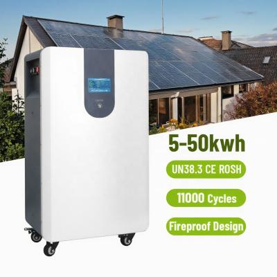 China Exliporc 48V 5kWh-15kWh LiFePO4 Solar Battery Wall-Mounted Home Energy Storage System with BMS for sale