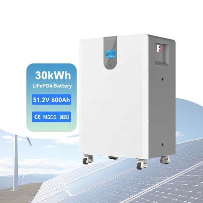 China 51.2V 600Ah 30KWh LiFePO4 Solar Battery 8000 Cycles Home Energy Storage System for sale
