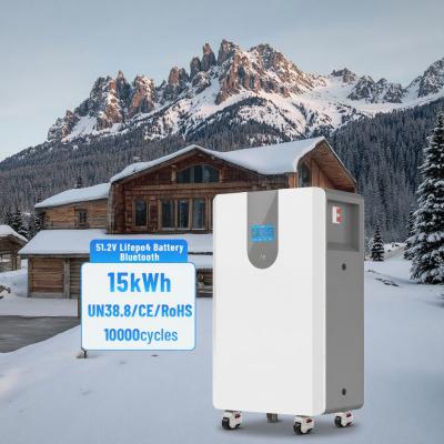 China 15kWh LiFePO4 Lithium Battery 51.2V 10000 Cycle Life Power Wall for Solar Energy Storage for sale
