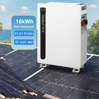 China 51.2V 314Ah LiFePO4 Lithium Ion Battery IP65 Wall Mounted Home Energy Storage for sale
