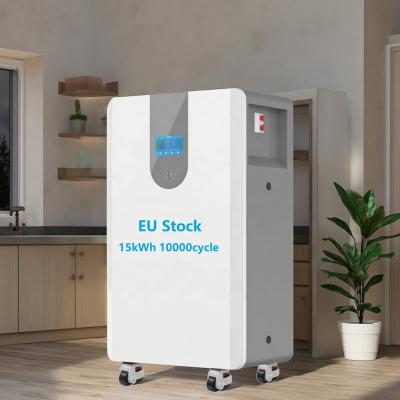 China EU Home Solar System Powerwall 15kWh 51.2V Hybrid Grid LiFePO4 Lithium Ion Battery Pack for sale