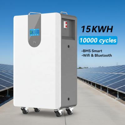 China EU Residential 15kWh LiFePO4 Solar Battery 10000 Cycles Home Energy Storage System Hybrid Grid Compatible for sale