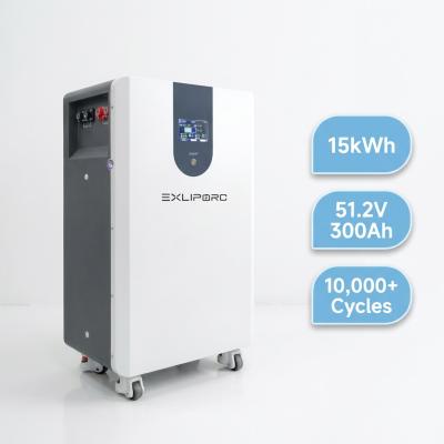 China 51.2V 300Ah LiFePO4 Battery 15KWh Home Energy Storage System with 10000 Cycles Smart BMS for sale