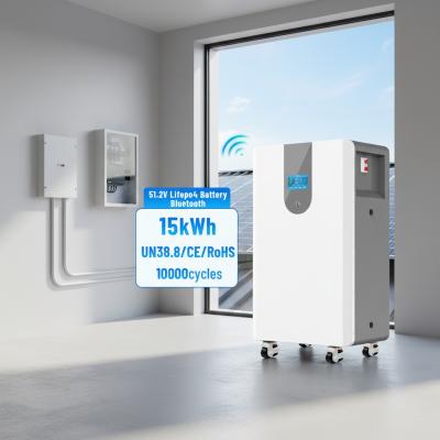 China 15.36kWh 51.2V LiFePO4 Battery System Smart BMS Home Energy Storage Industrial Backup for sale