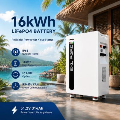 China IP65 Waterproof 16kWh 51.2V LiFePO4 Battery for Solar Energy Storage for sale