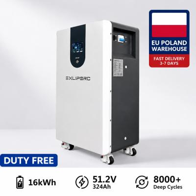 China EXLIPORC 16.58kWh 324Ah High-Density LiFePO4 Battery System with 8000+ Cycles for Home Energy Storage for sale