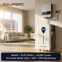 China EXLIPORC LVB16WTC 16kWh LiFePO4 Home Energy Storage System with EV Blade Cells for 8000 Cycles and WiFi APP Monitoring for sale