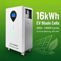 China EXLIPORC LVB16WTC 16kWh 51.2V 314Ah LiFePO4 Solar Battery with EV Blade Cells, 8000+ Cycles and Active Balancing BMS for Home Energy Storage for sale