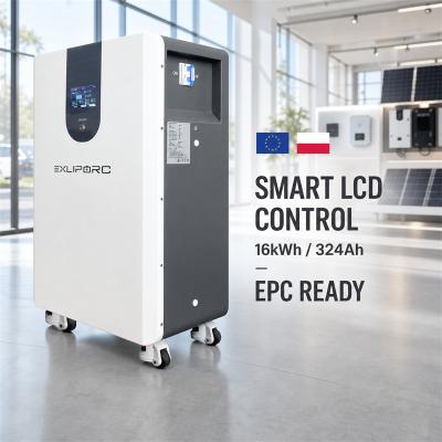 China EXLIPORC 16kWh 51.2V 314Ah LiFePO4 Home Energy Storage Battery with Smart APP and Aerosol Safety for sale