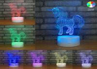 China Transparent Acrylic 3D Unicorn Lamp Visual Base 87*87*38mm Customized Pattern for sale