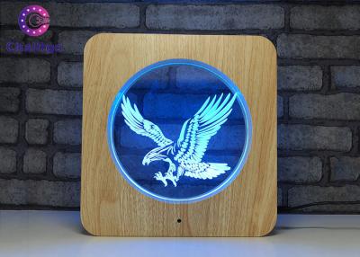 China Eagle Night Light 3D Illusion Table Lamp , 3D LED Illusion Light Home Decor for sale