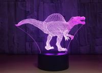 China RGB 3D Dinosaur Night Light Touch Screen Spinosaurus Thanksgiving Gifts for sale