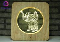 China Smart 3D Elephant Light Transparent Acrylic With USB Cable Indoor Toys Red Green for sale