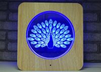 China Acrylic 3D LED Illusion Lamps Plastic Wooden Grain Visual Light Smart Color Changing for sale