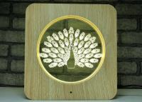 China Acrylic 3D LED Illusion Lamps Plastic Wooden Grain Visual Light Smart Color Changing for sale