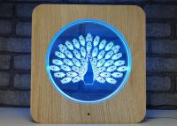 China Acrylic 3D LED Illusion Lamps Plastic Wooden Grain Visual Light Smart Color Changing for sale