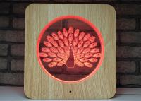 China Acrylic 3D LED Illusion Lamps Plastic Wooden Grain Visual Light Smart Color Changing for sale