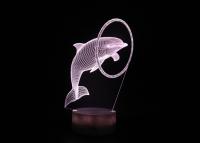 China Dolphin Optical 3D LED Illusion Lamps Base 87*87*38mm RGB Color Decoration for sale