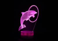 China Dolphin Optical 3D LED Illusion Lamps Base 87*87*38mm RGB Color Decoration for sale
