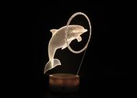 China Dolphin Optical 3D LED Illusion Lamps Base 87*87*38mm RGB Color Decoration for sale