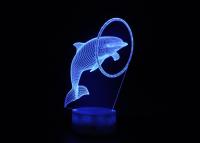 China Dolphin Optical 3D LED Illusion Lamps Base 87*87*38mm RGB Color Decoration for sale